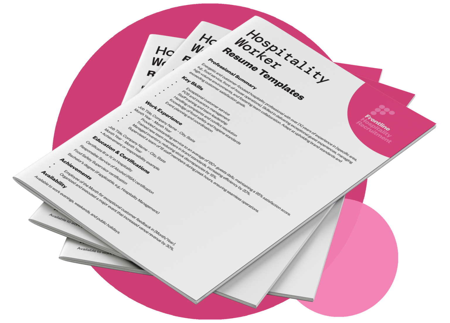 Frontline Hospitality Worker Resume Template